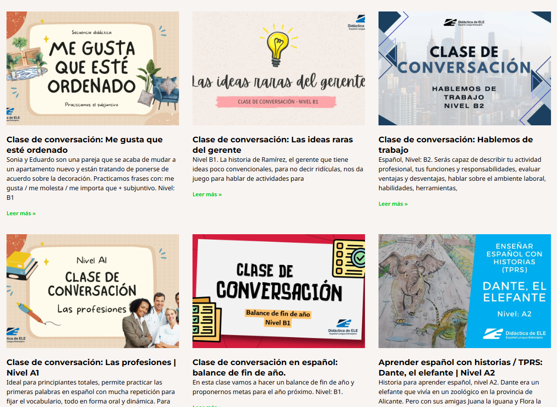 Material para clases de conversación - Didáctica de ELE